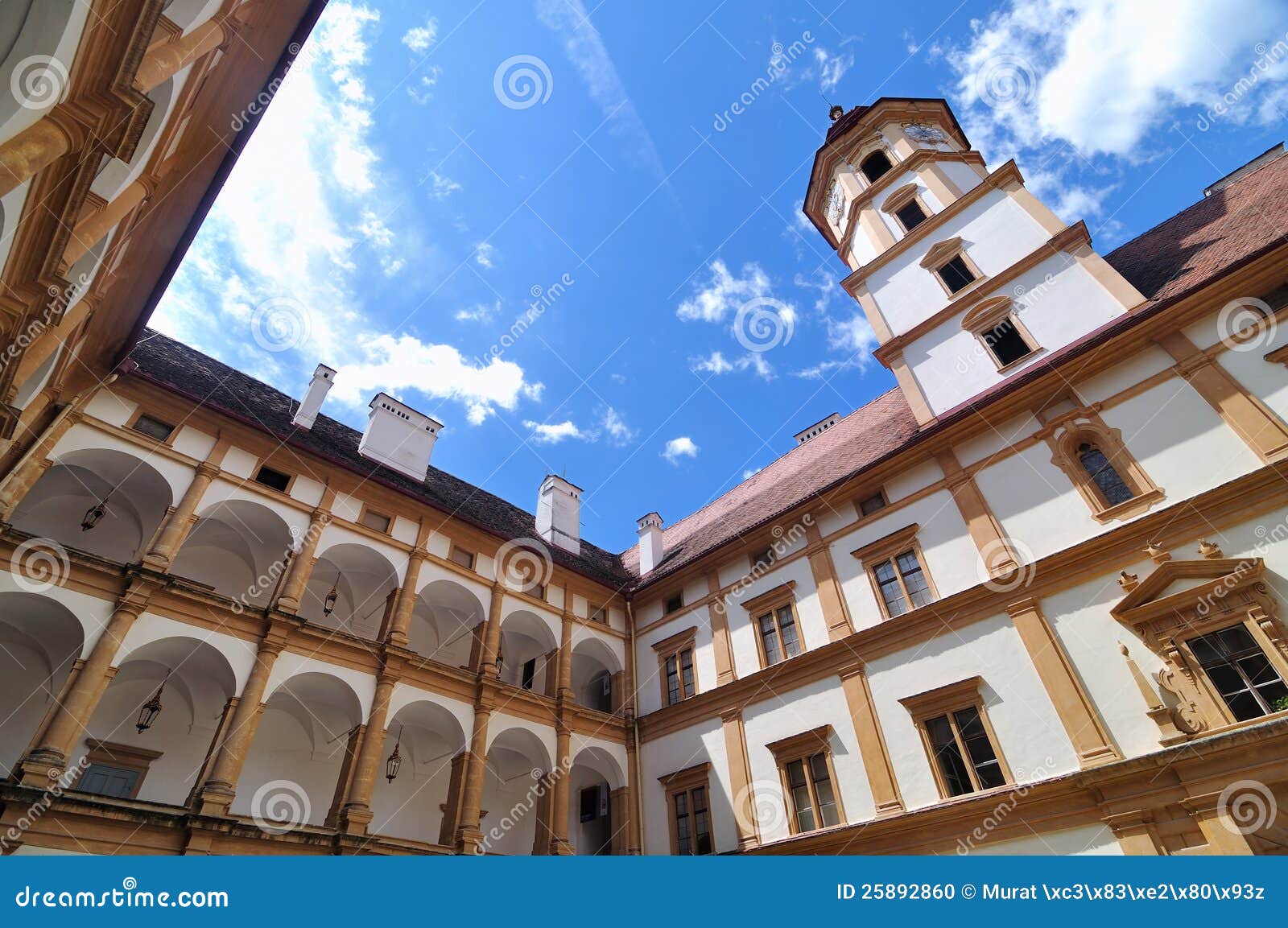 Courtyard of Eggenberg Castle in Graz Stock Photo - Image of austria ...
