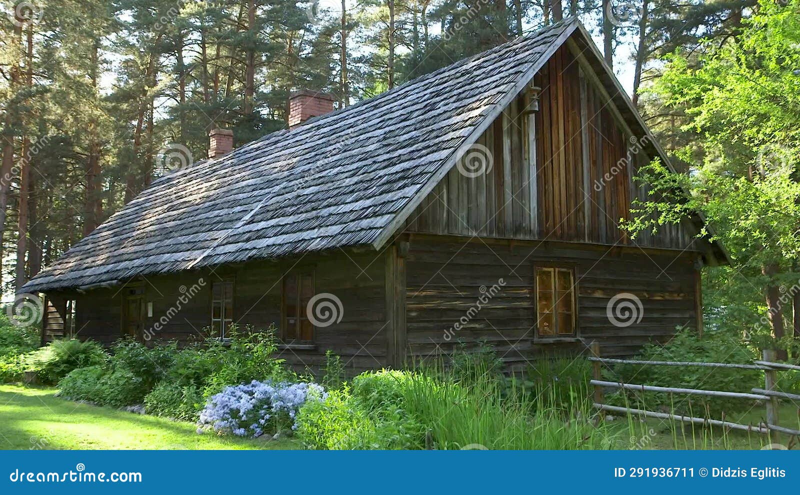 Courtyard in the Forest with Historic Log Building Stock Video - Video ...