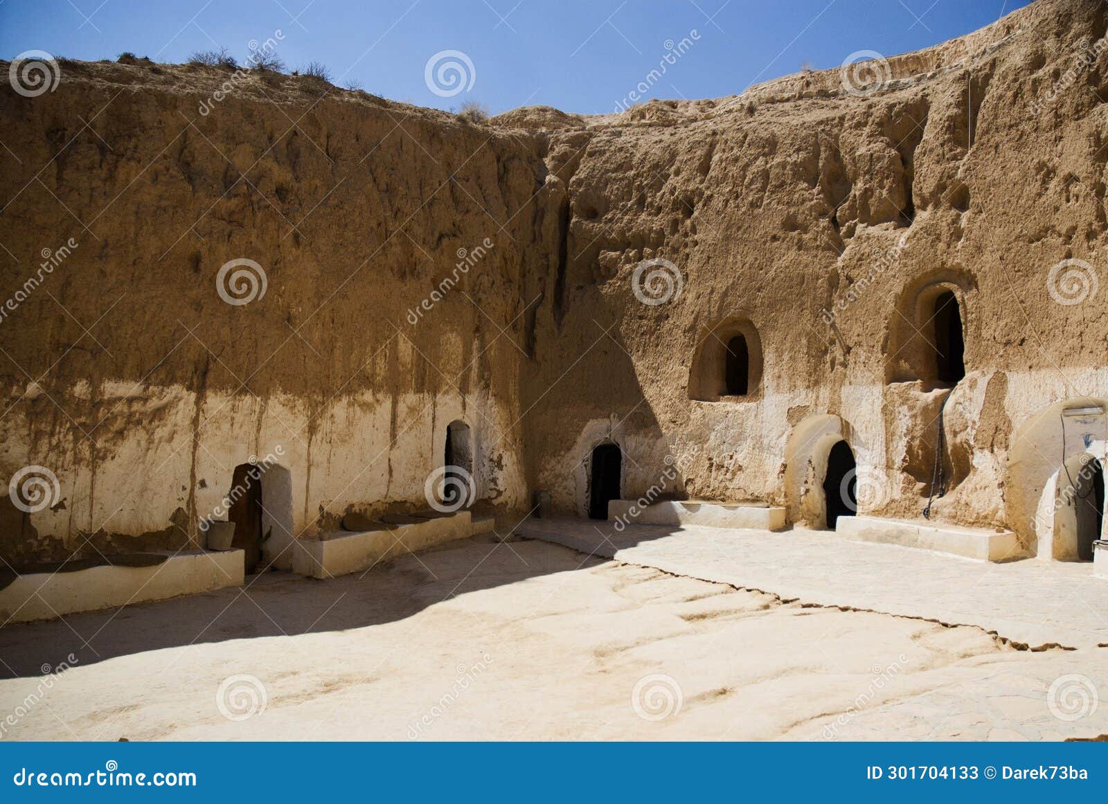The Courtyard of a House Carved in the Rock Stock Image - Image of ...