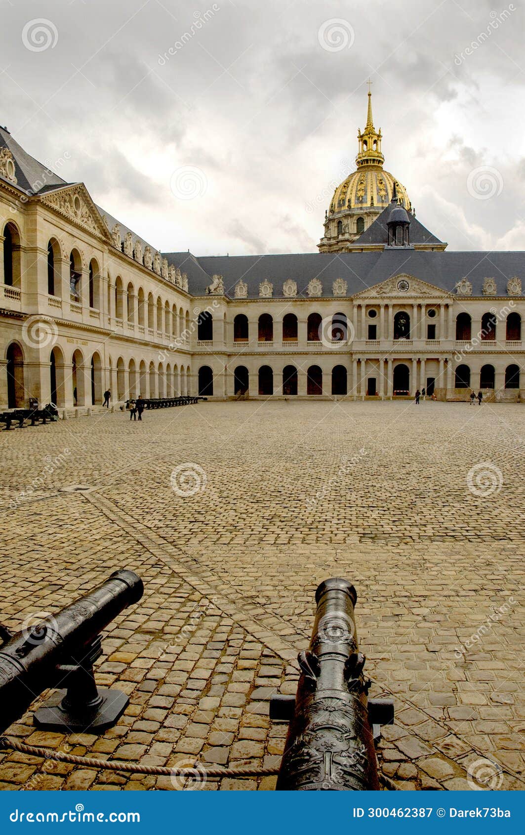 The Courtyard of the Invalides Palace in Paris Stock Image - Image of ...