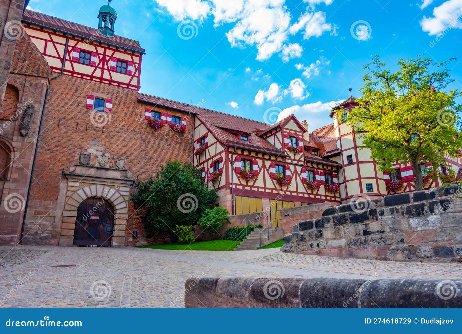 Courtyard of Kaiserburg Castle in Nurnberg, Germany Stock Image - Image ...