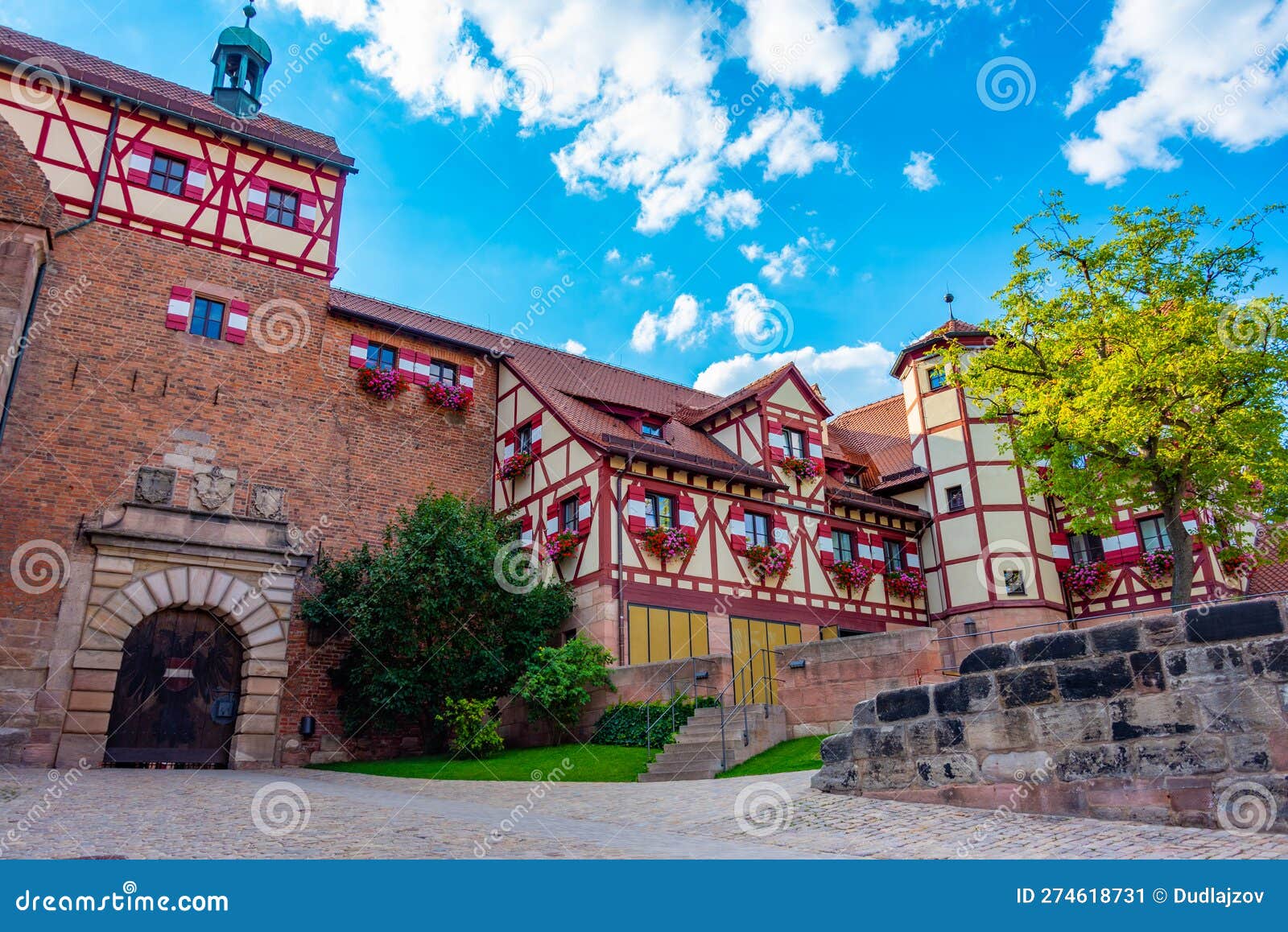 Courtyard of Kaiserburg Castle in Nurnberg, Germany Stock Image - Image ...