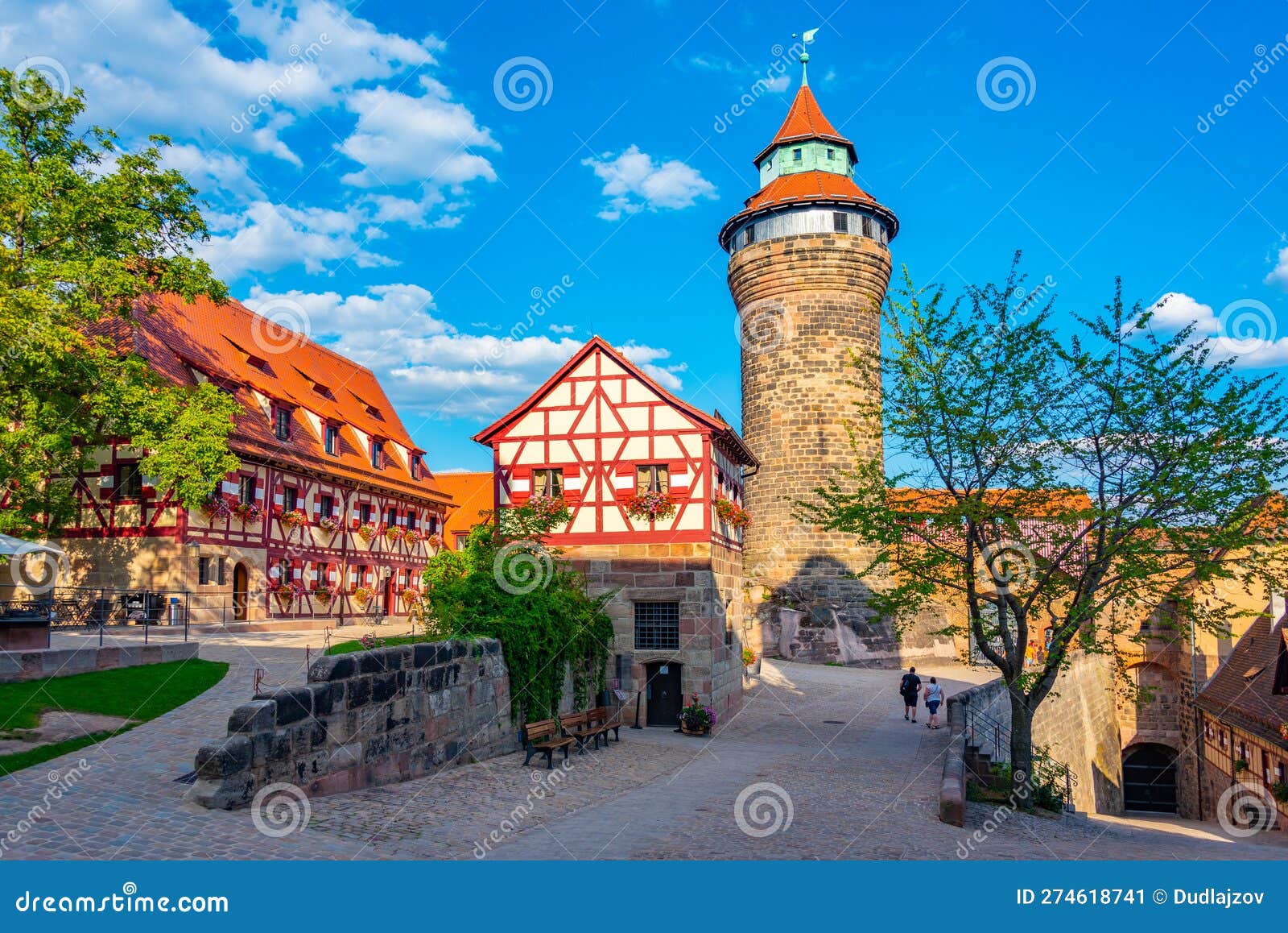 Courtyard of Kaiserburg Castle in Nurnberg, Germany Stock Image - Image ...
