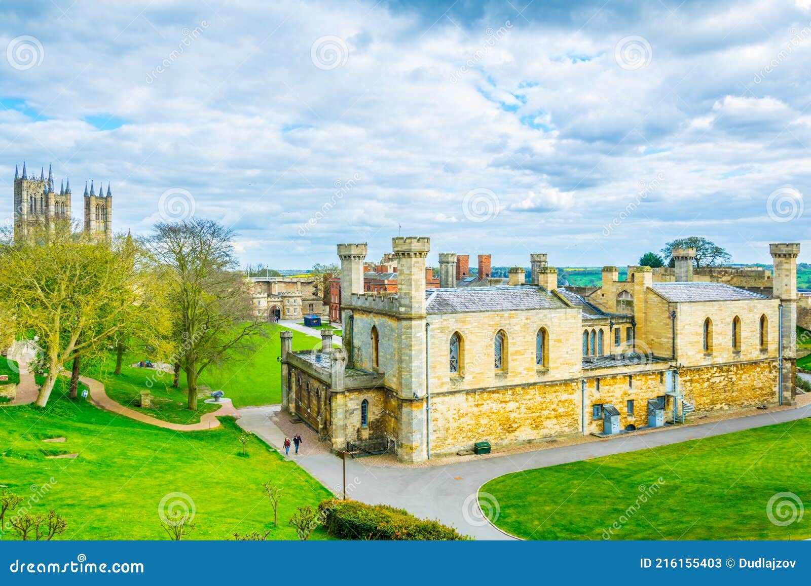 Courtyard of the Lincoln Castle, England Stock Image - Image of ...