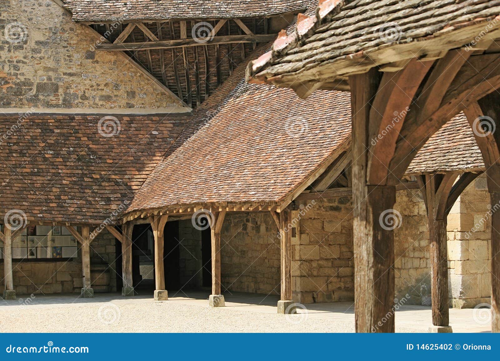Courtyard in Medieval Castle Stock Photo - Image of landscape, color ...