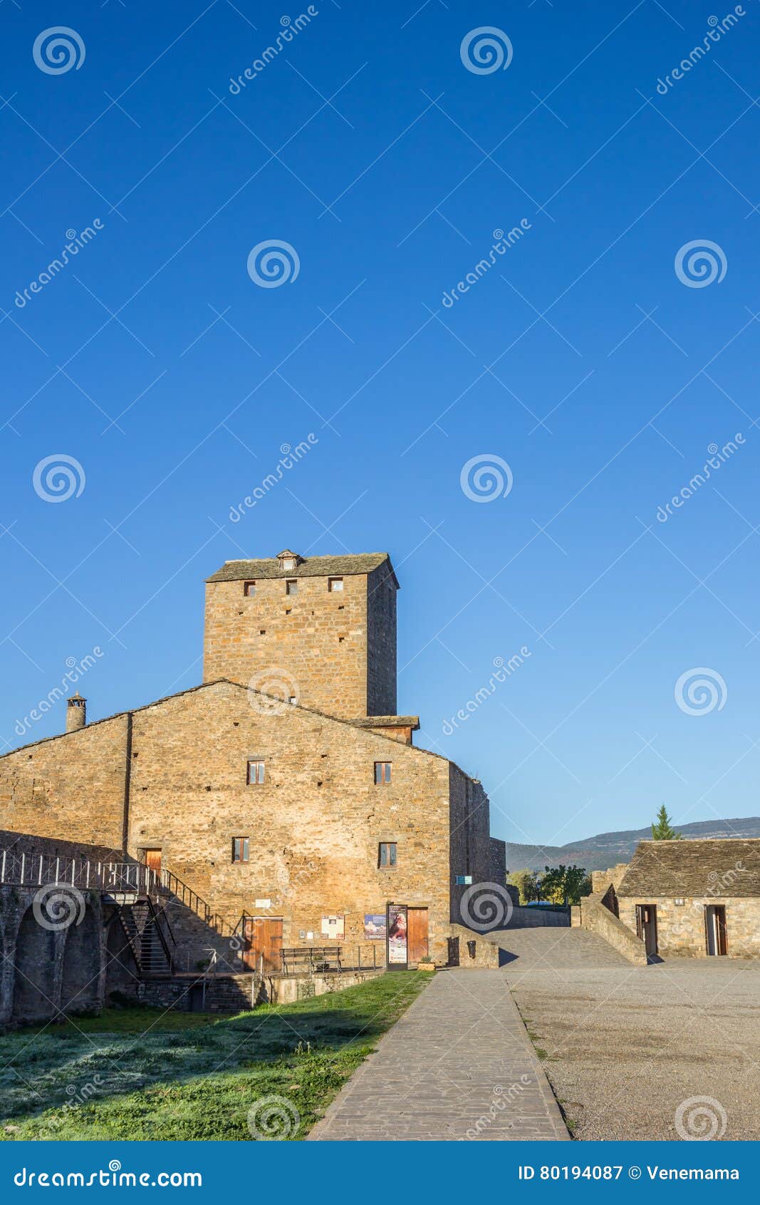 Courtyard Of Medieval Castle And Chateau, Historical Palace Complex ...