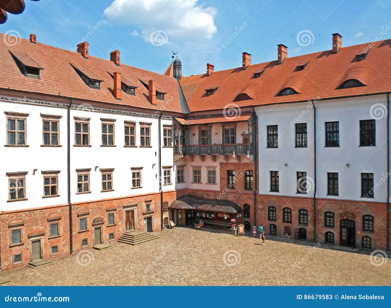 The Courtyard of the Medieval Castle Stock Image - Image of history ...
