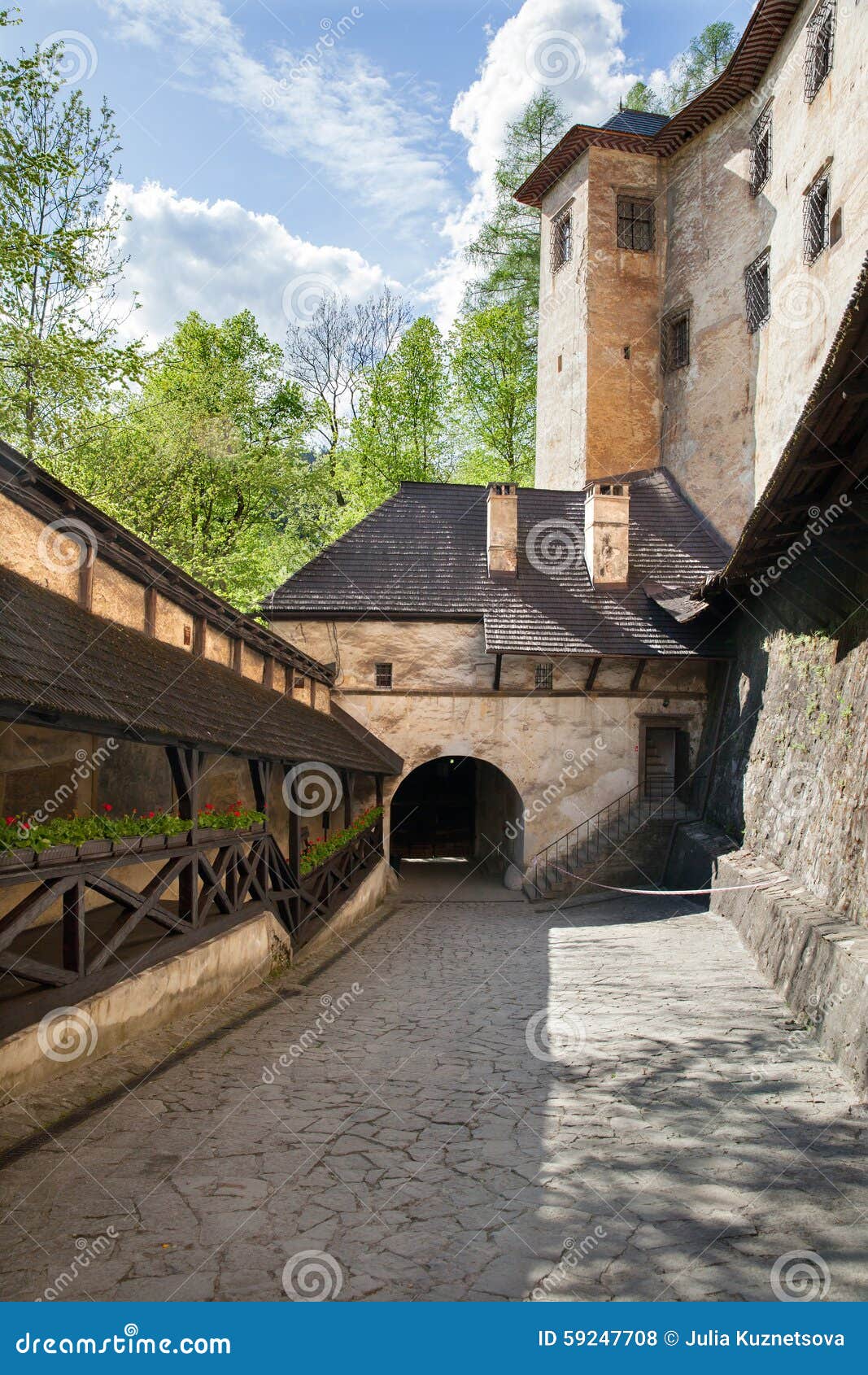 A Courtyard of Medieval Castle Stock Photo - Image of landmark ...
