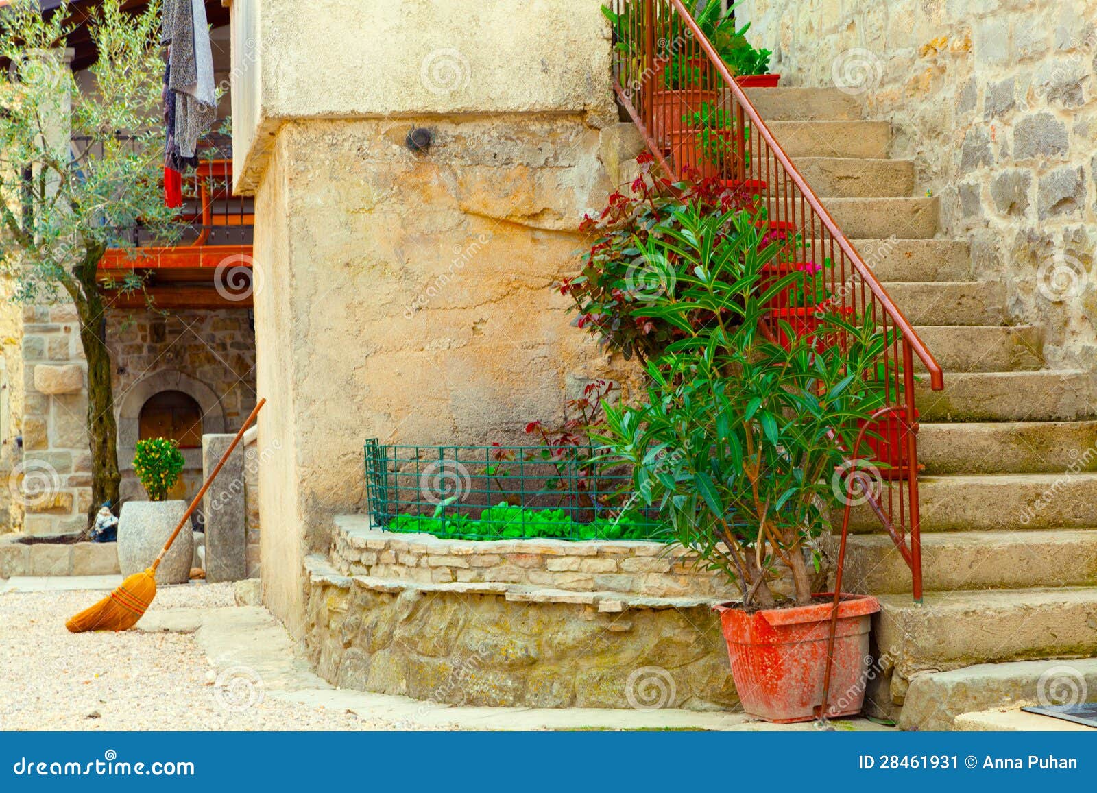 Courtyard medieval street stock image. Image of wall - 28461931