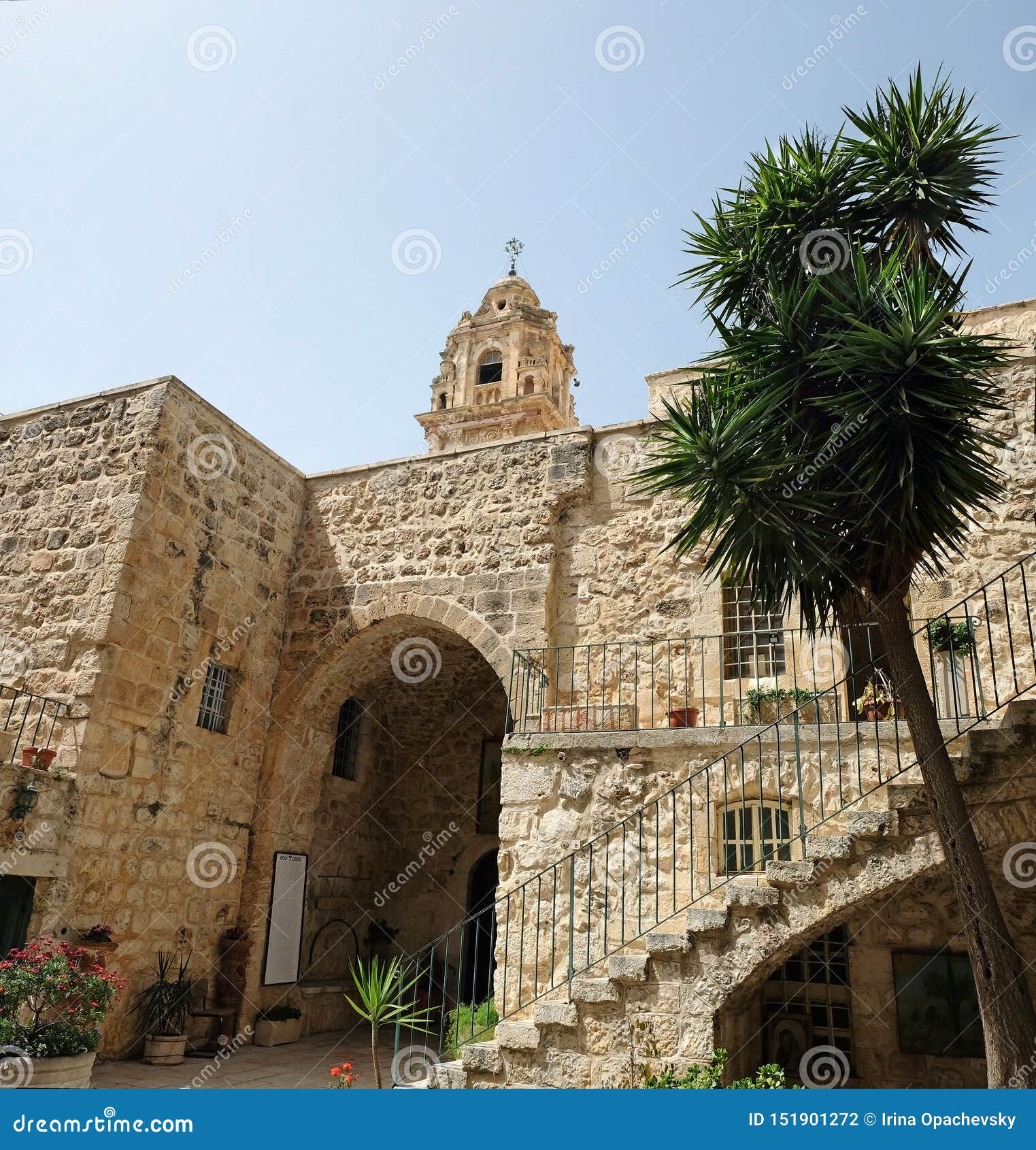 Courtyard of the Monastery of the Cross in Jerusalem Stock Photo ...
