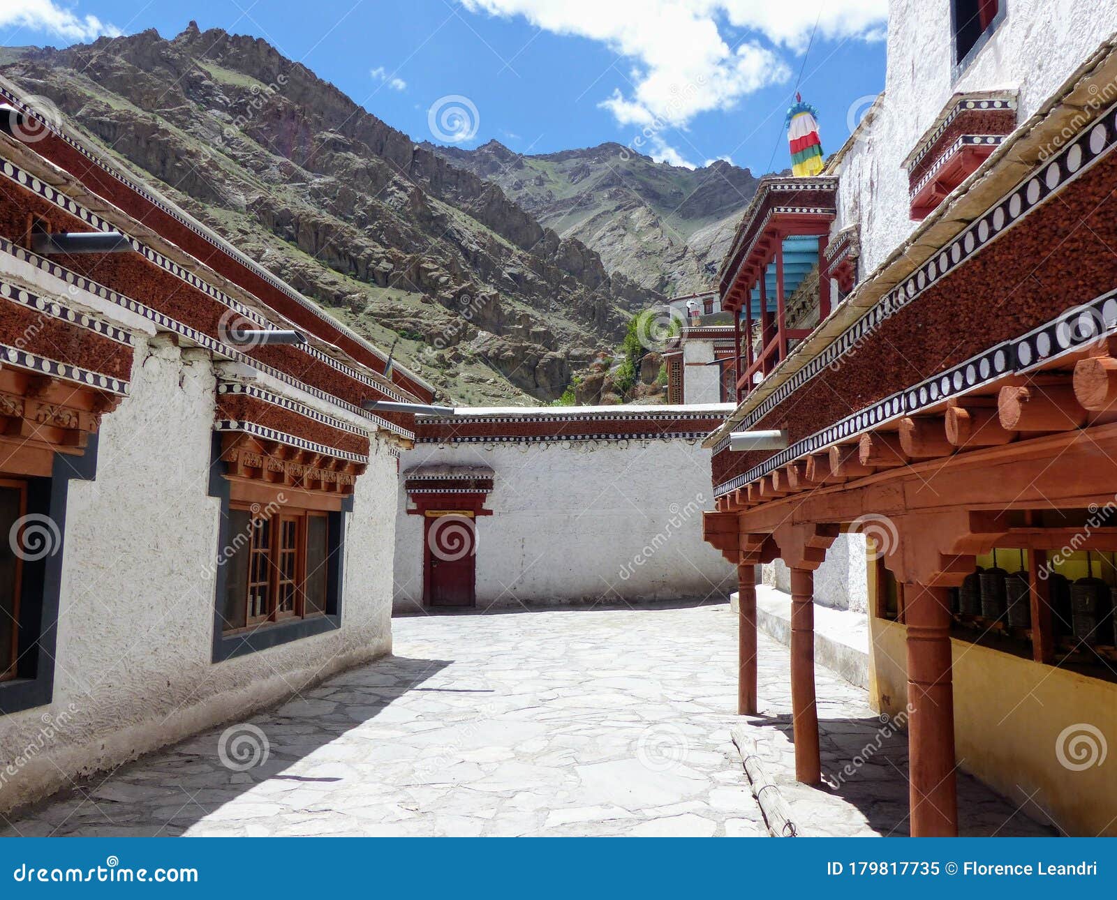 Courtyard of the Monastery of Hemis in Ladakh, India. Stock Image ...