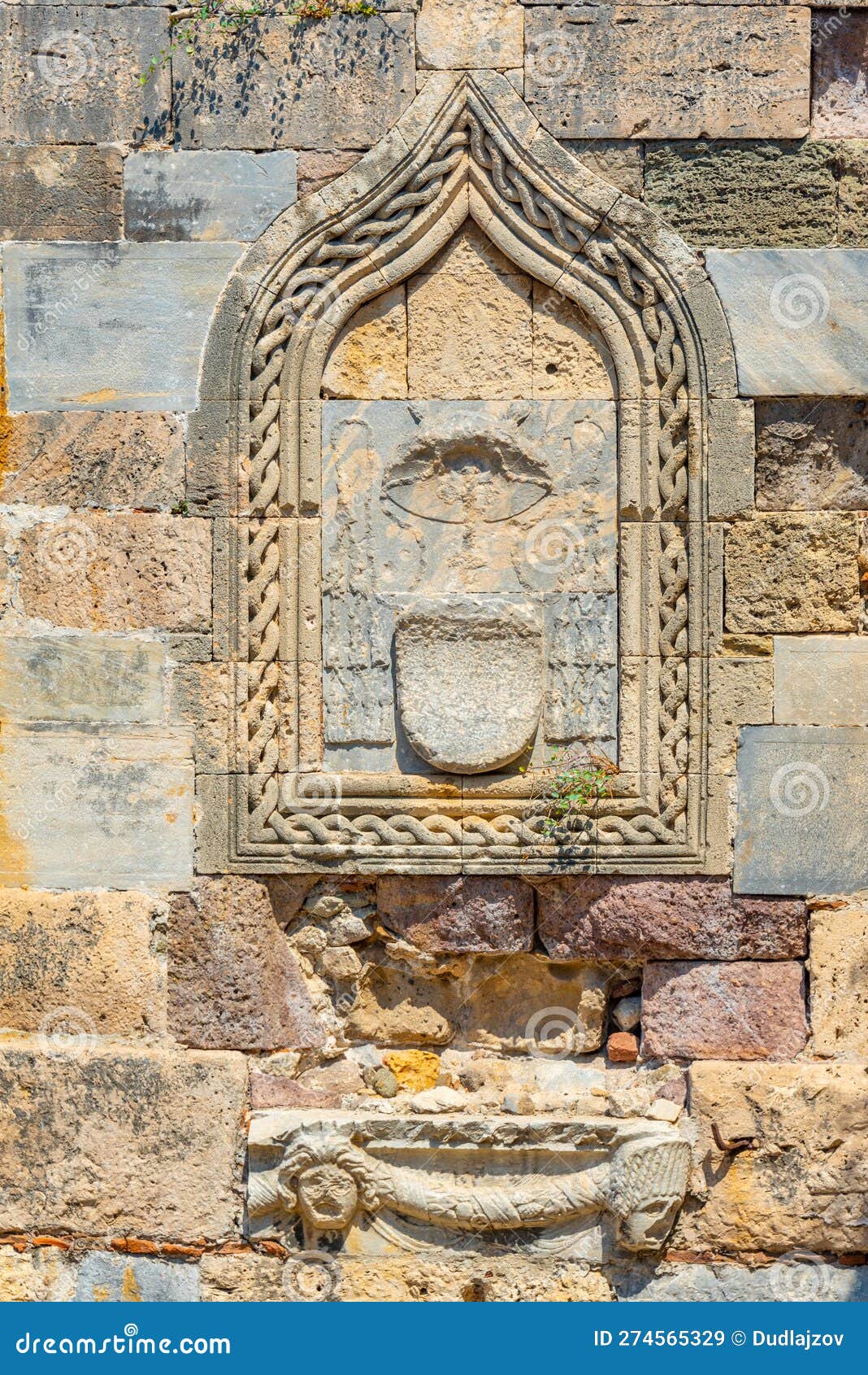 Courtyard of Neratzia Castle at Kos Island in Greece Stock Image ...