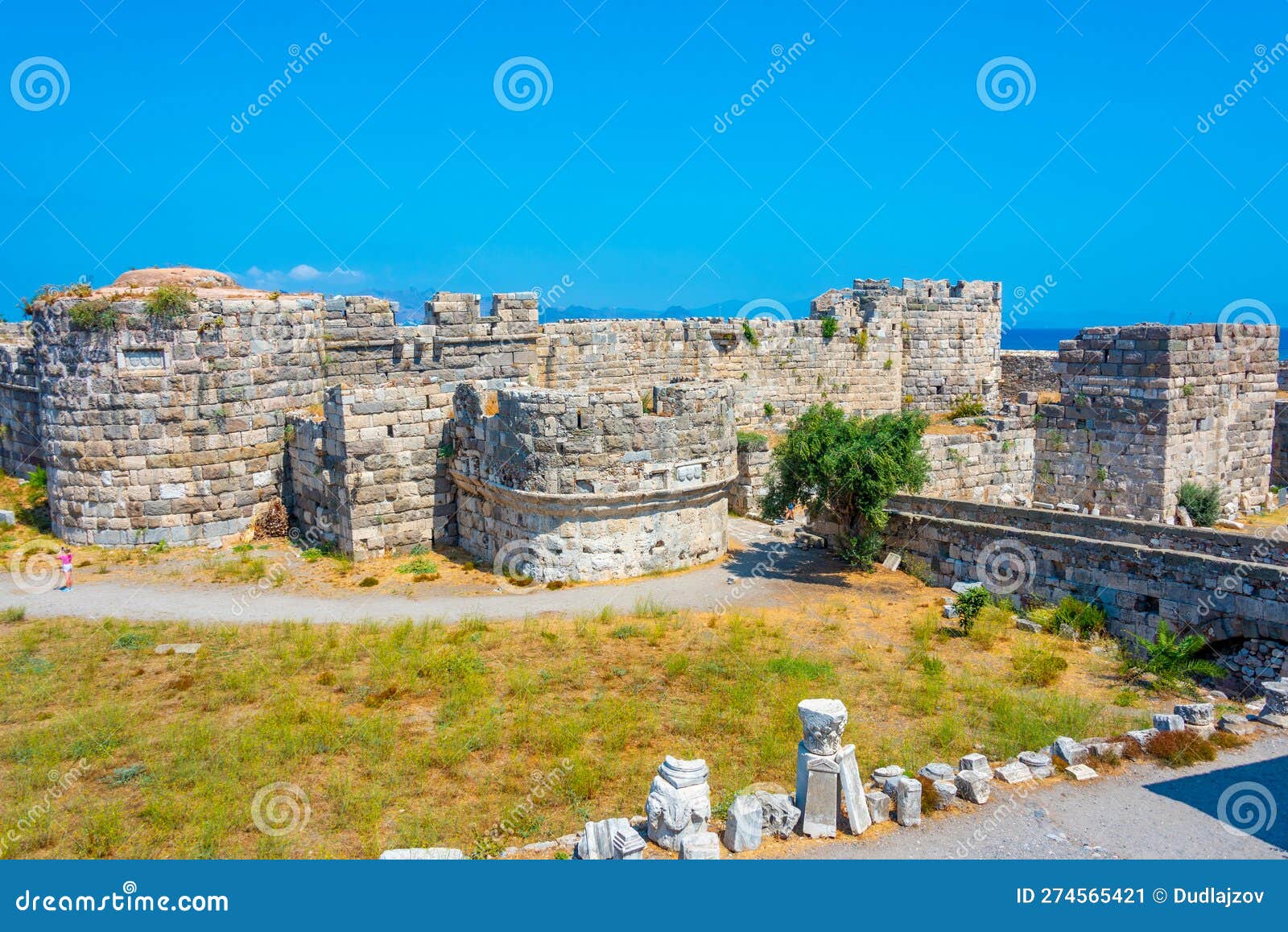 Courtyard of Neratzia Castle at Kos Island in Greece Stock Image ...