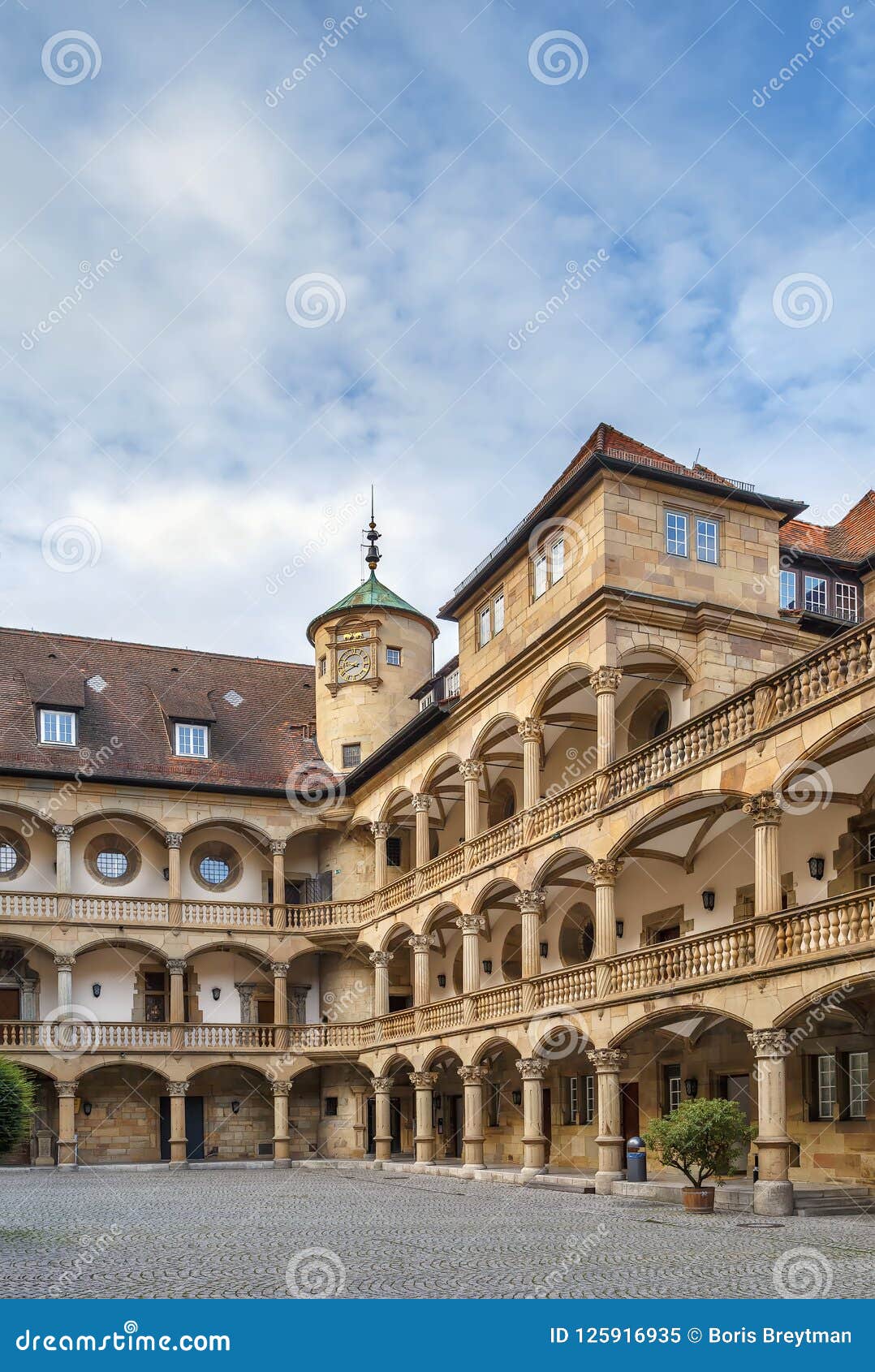 Courtyard of the Old Castle, Stuttgart, Germany Stock Image - Image of ...