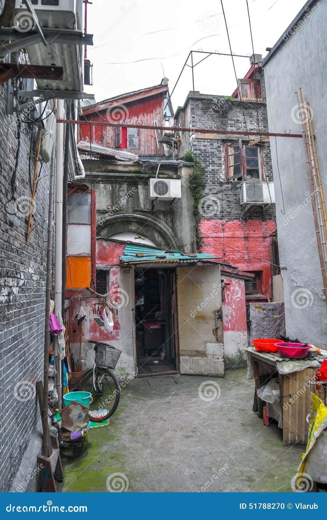 Courtyard in a poor house stock photo. Image of poverty - 51788270