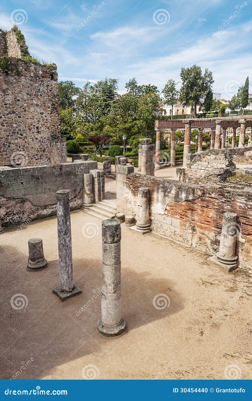 Courtyard with Remains of Columns Stock Photo - Image of outdoor ...
