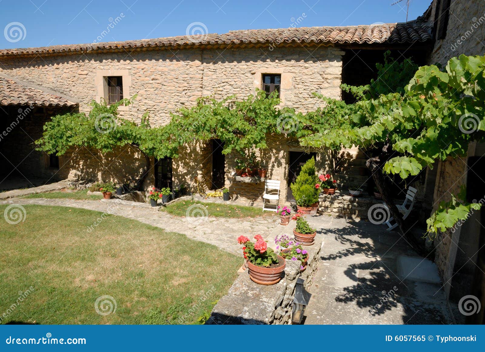Courtyard of a Rural House I Stock Image - Image of farmhouse, peaceful ...