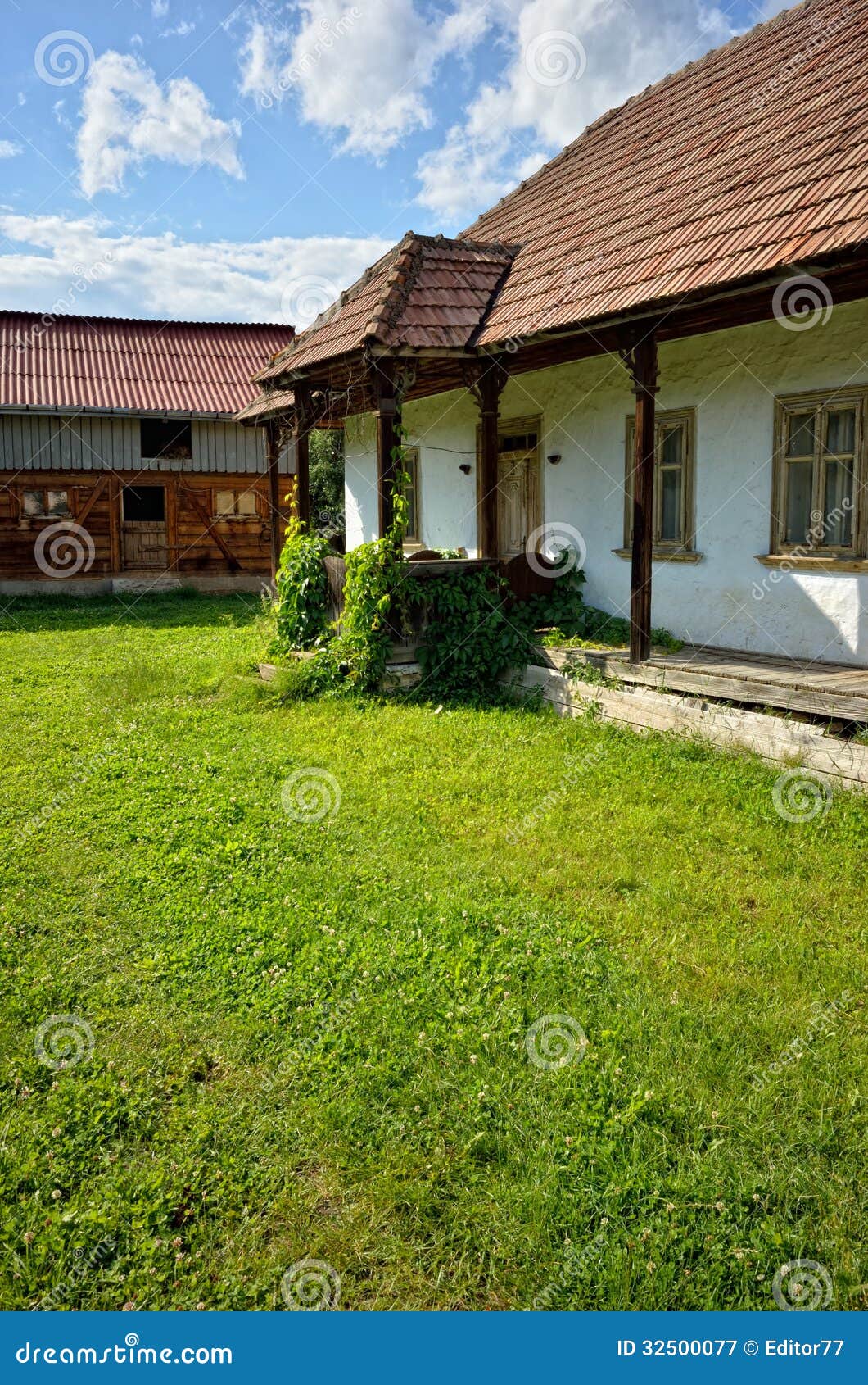 In the Courtyard of a Rustic House Stock Image - Image of home, rural ...