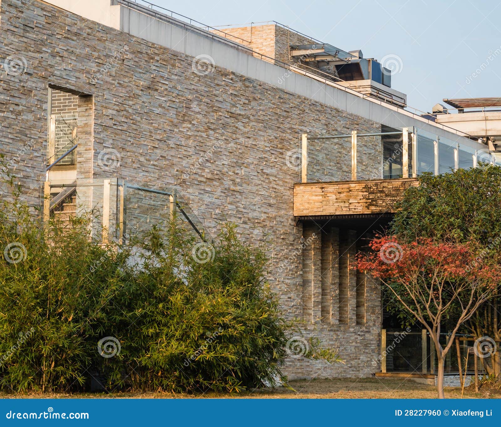 Courtyard Scene in Sunset stock photo. Image of glass - 28227960