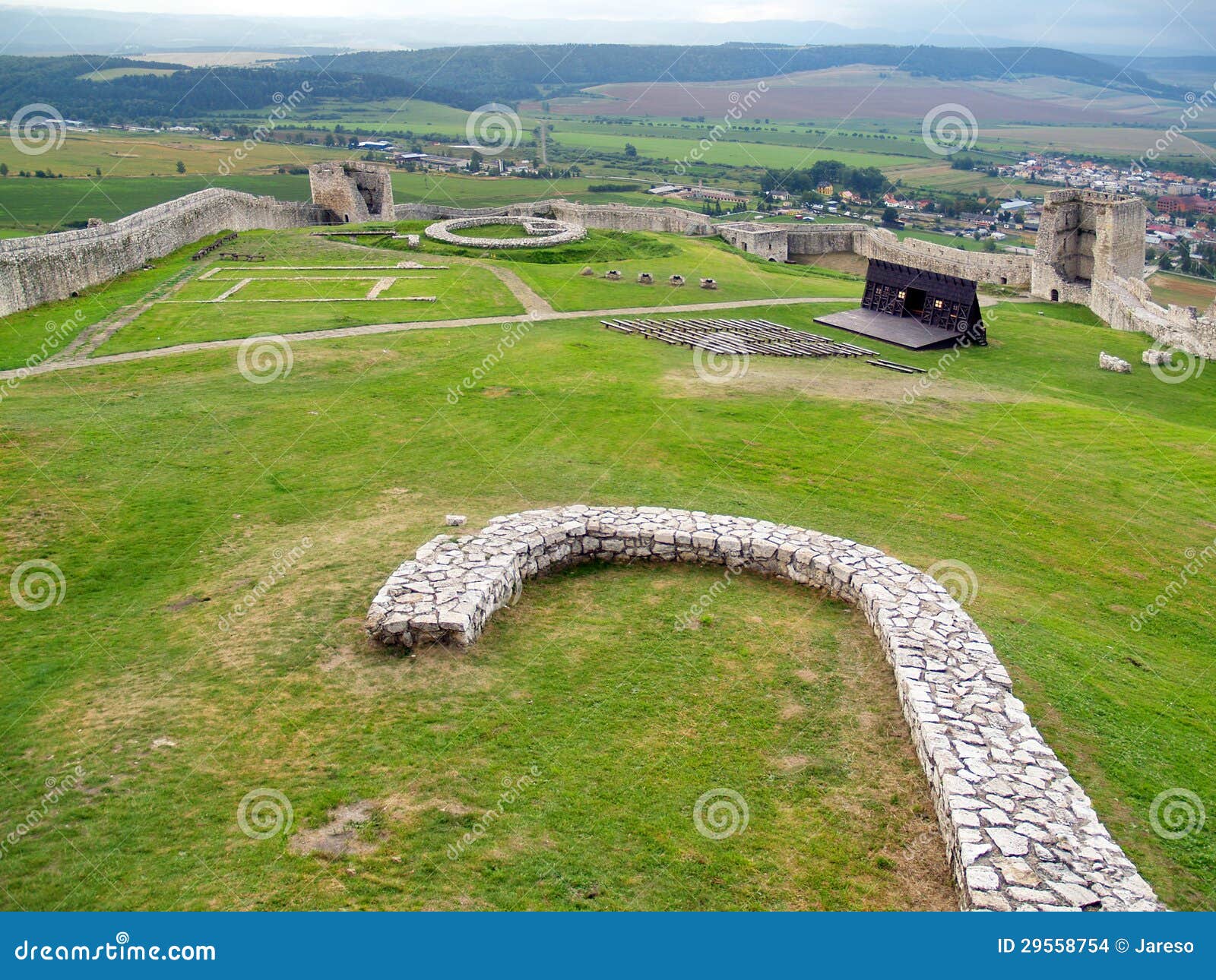 Courtyard of Spissky Castle Stock Photo - Image of summer, grass: 29558754