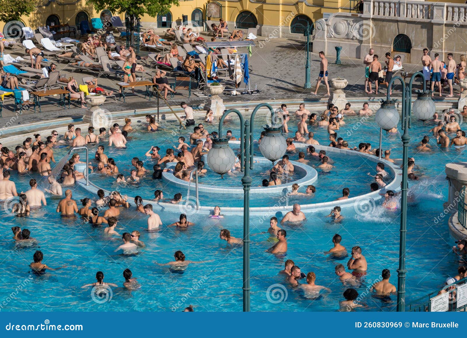 Courtyard of Szechenyi Baths, a Hungarian Thermal Bath Complex ...