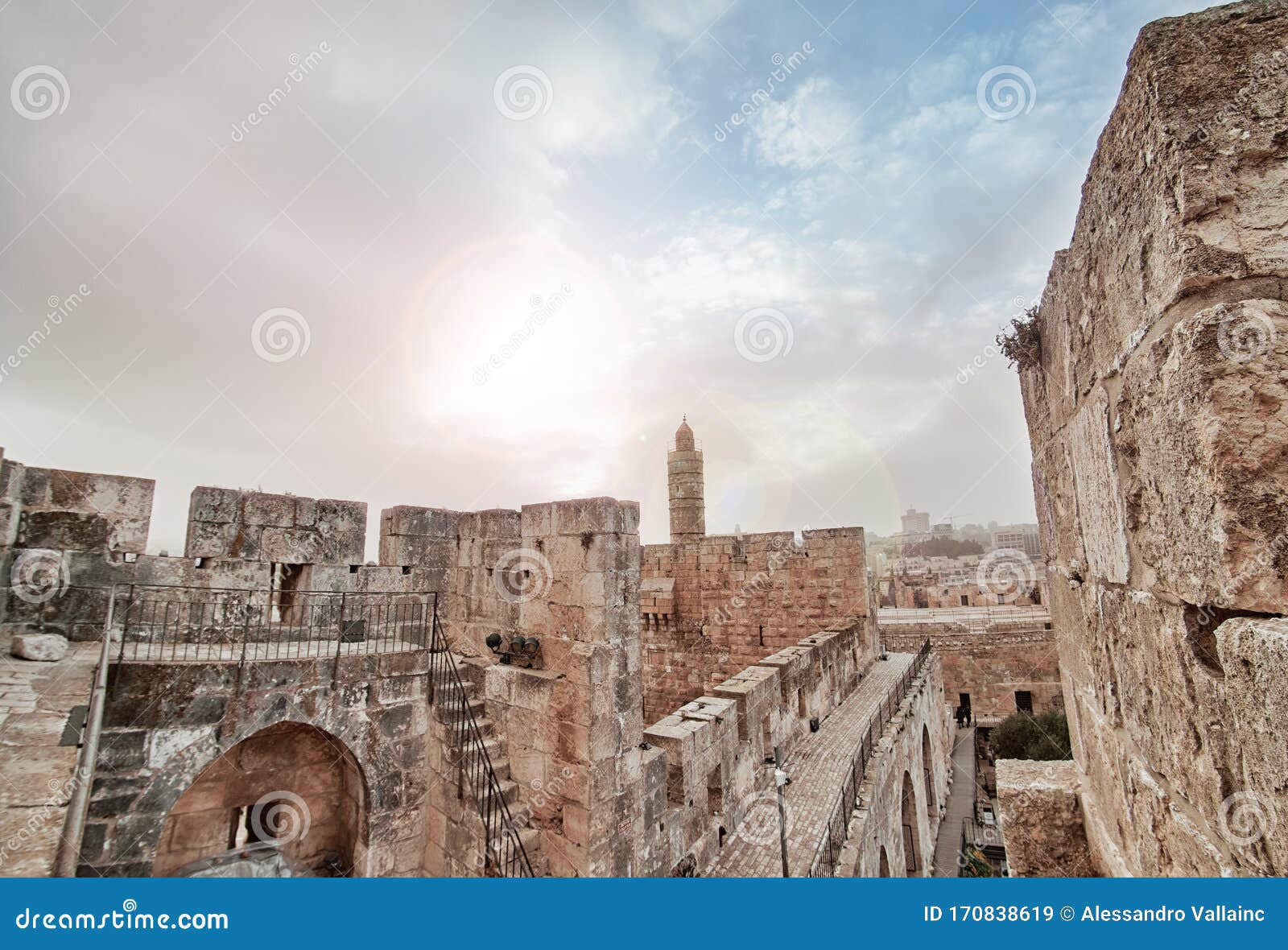 The Courtyard of the Tower of David in Jerusalem, Israel Stock Image ...