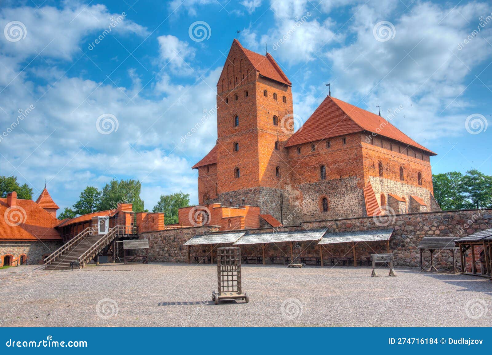 Courtyard of Trakai Castle in Lithuania Stock Photo - Image of place ...