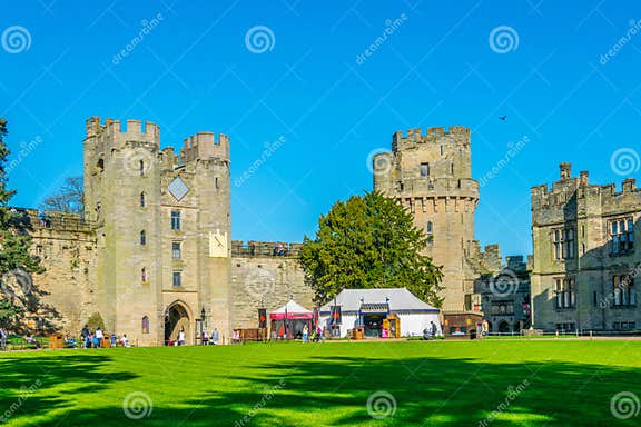 Courtyard of the Warwick Castle, England Editorial Photo - Image of ...