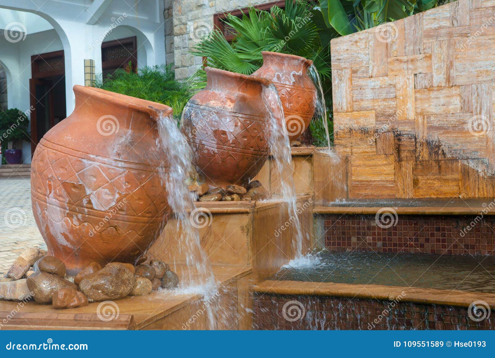 Courtyard water scene stock image. Image of design, waterscape - 109551589