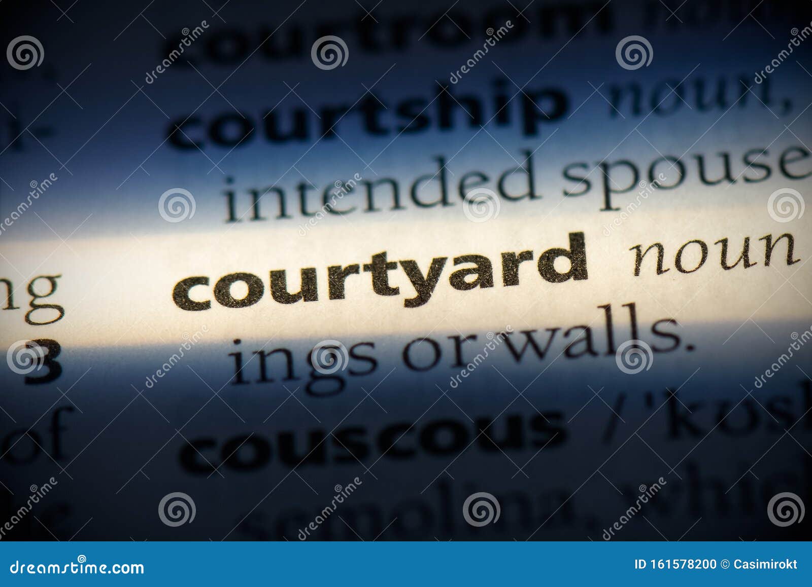 Courtyard stock photo. Image of dictionary, word, concept - 161578200