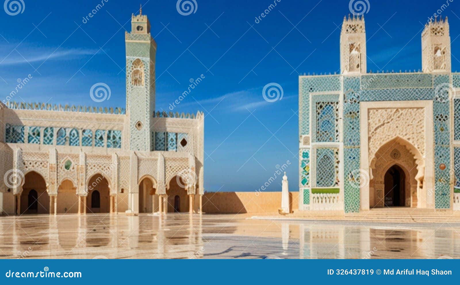 Courtyards with Trees Play in the Cooling of Mosque Stock Illustration ...