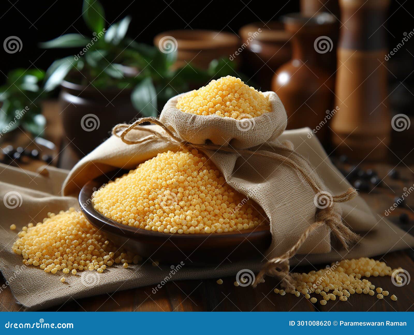 Couscous in a Burlap Sack stock illustration. Illustration of snack ...