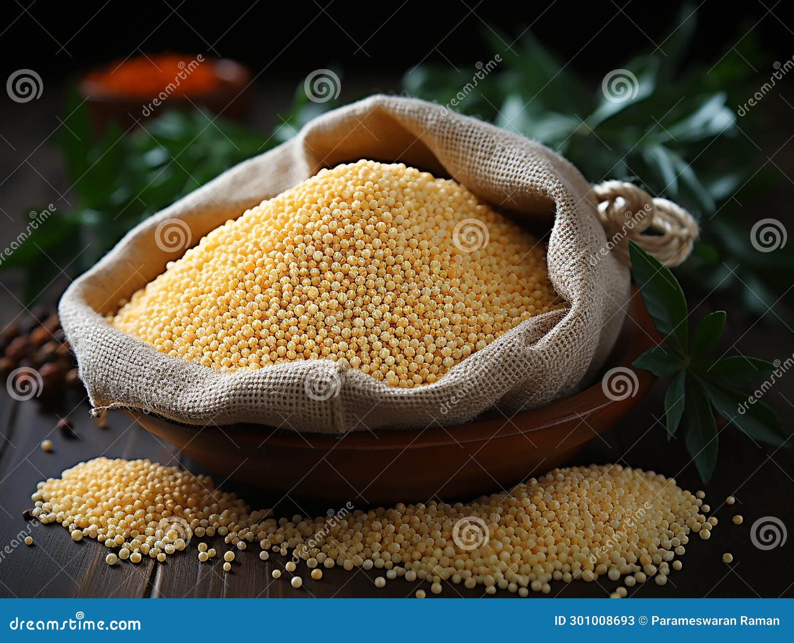 Couscous in a Burlap Sack stock illustration. Illustration of sack ...