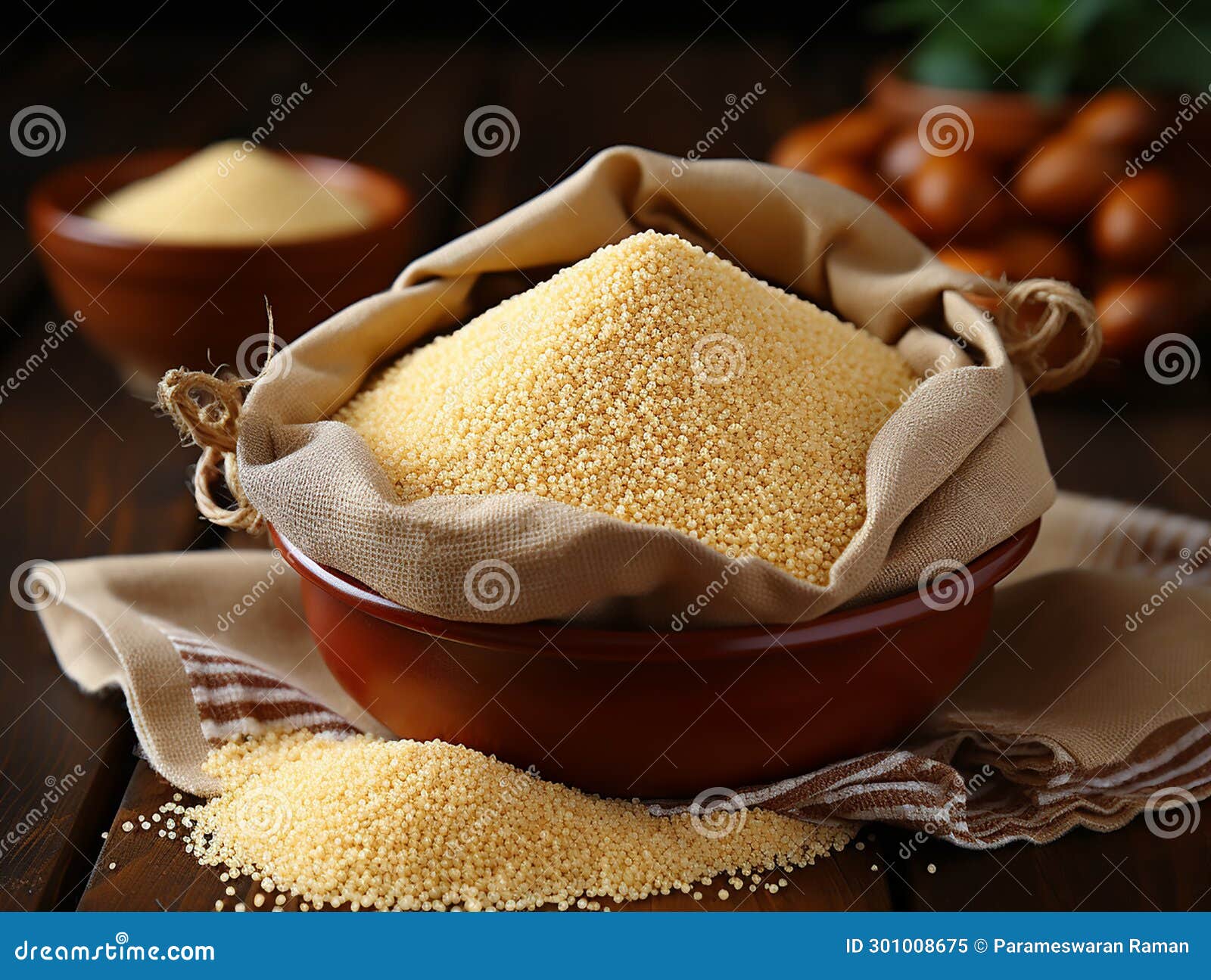 Couscous in a Burlap Sack stock illustration. Illustration of food ...