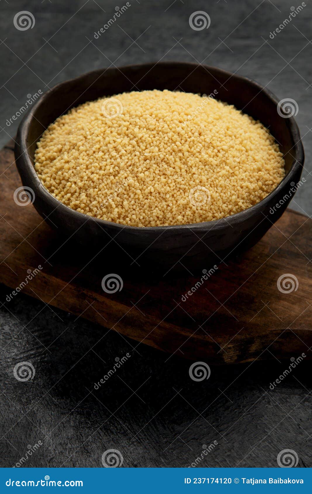 Couscous on Dark Background Stock Photo - Image of dish, nutrition ...