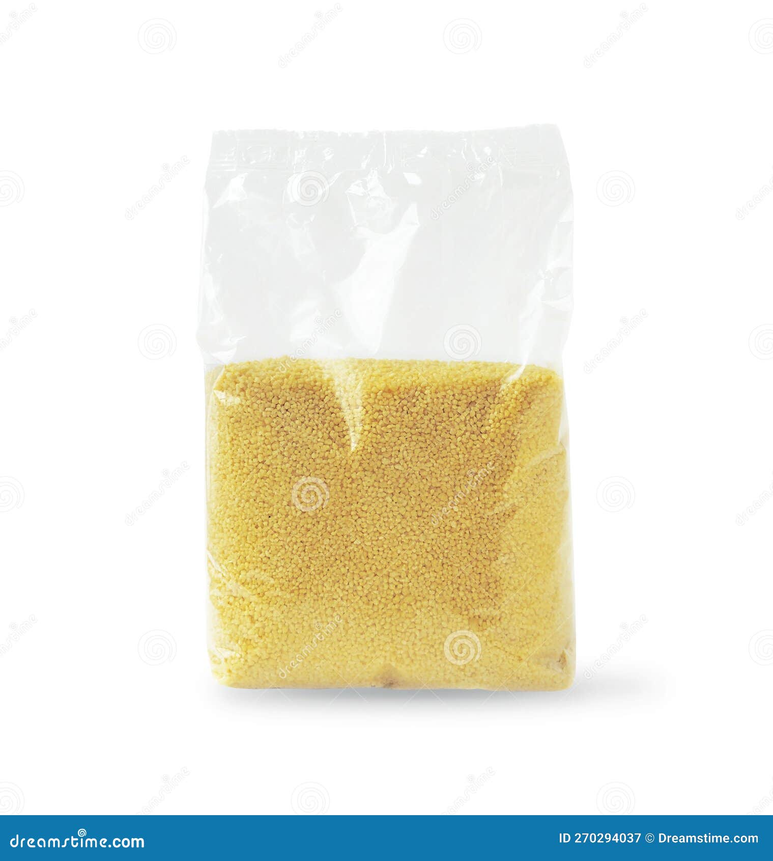 Couscous Grains in a Transparent Package Isolated on a White Background ...