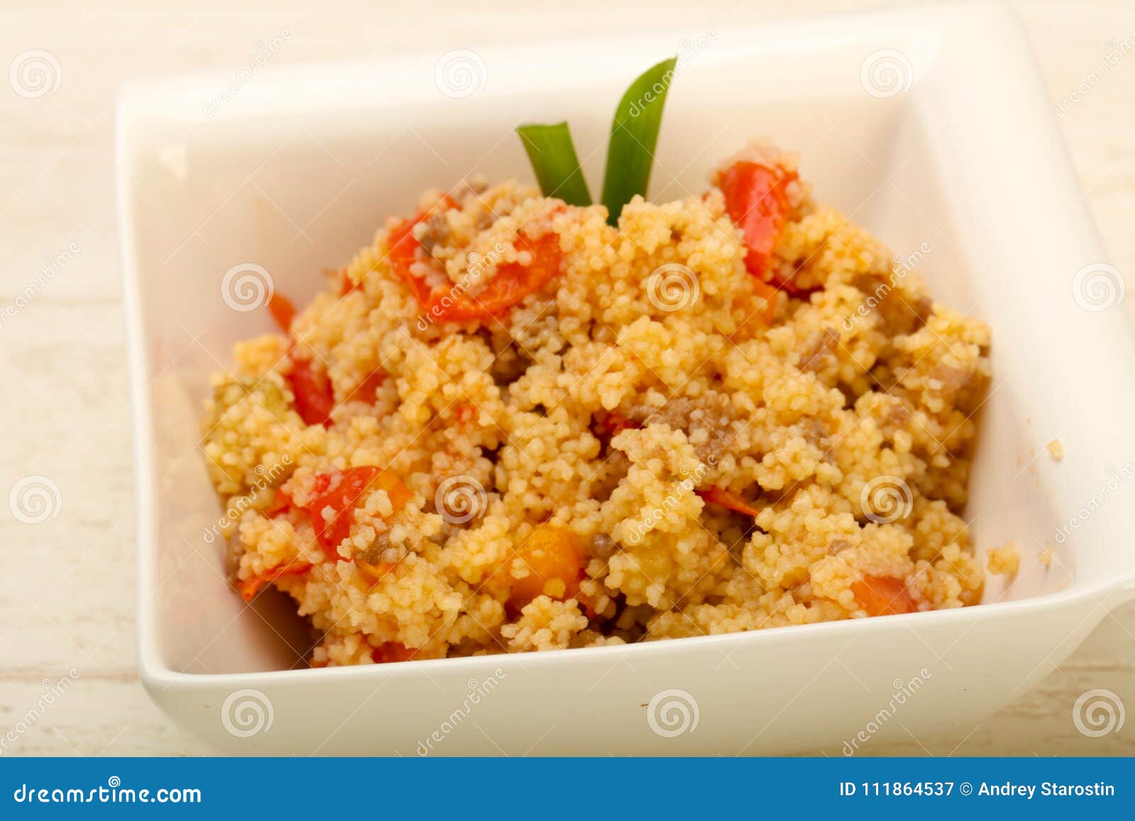 Couscous with meat stock image. Image of tabouleh, food - 111864537