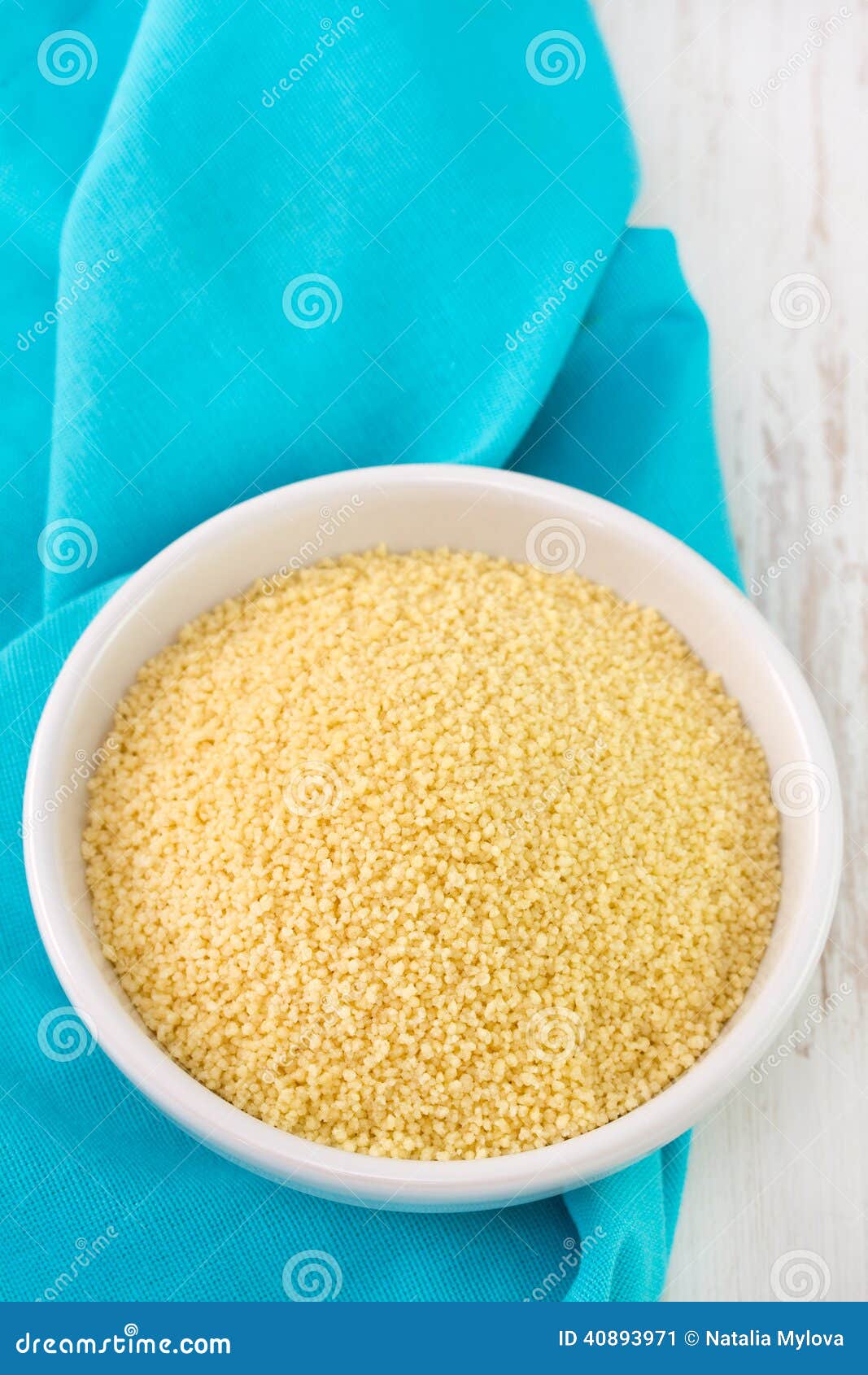 Couscous in white bowl stock image. Image of blue, food - 40893971