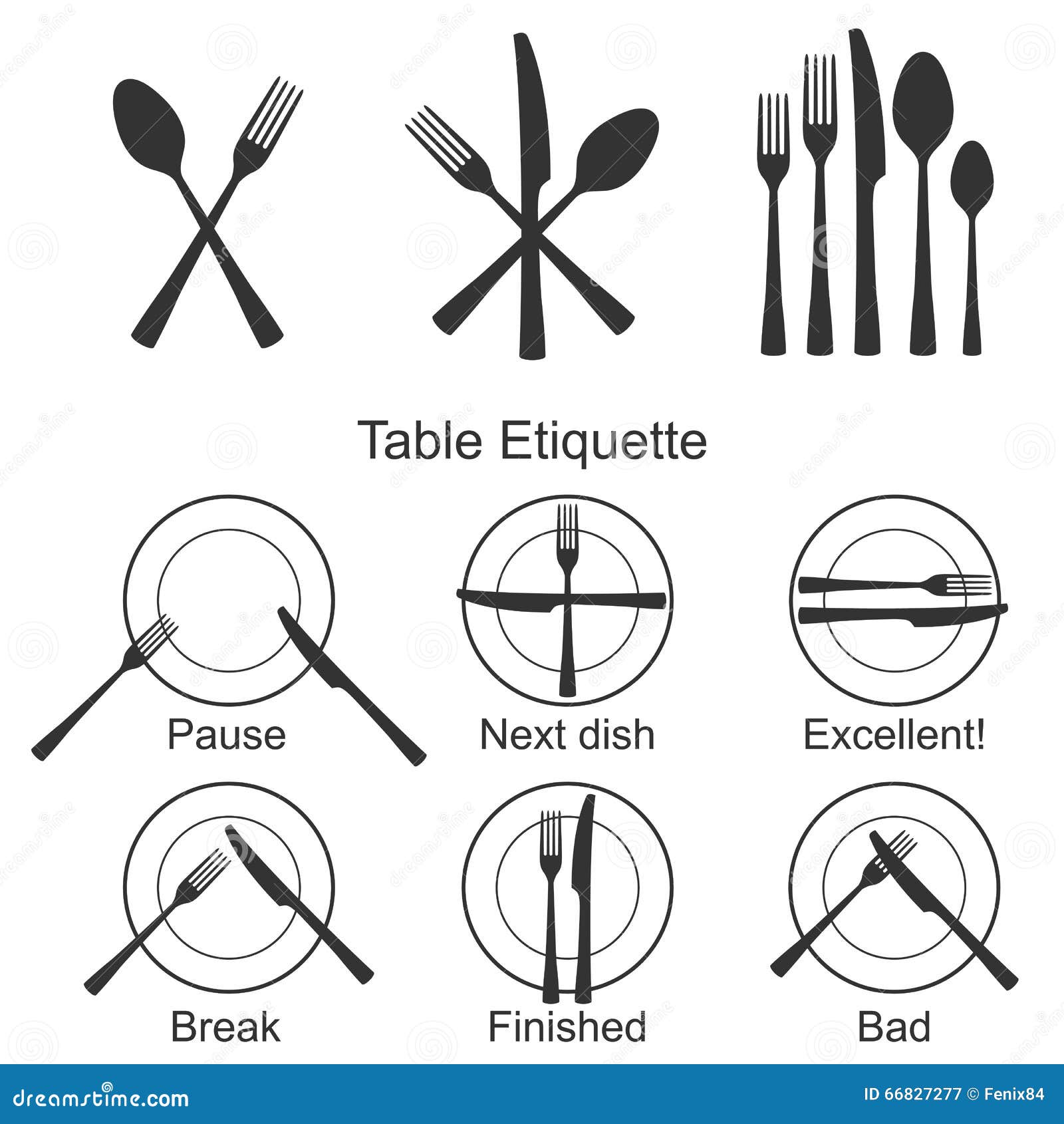 Couverts Et Signes D'étiquette De Table Illustration de Vecteur ...