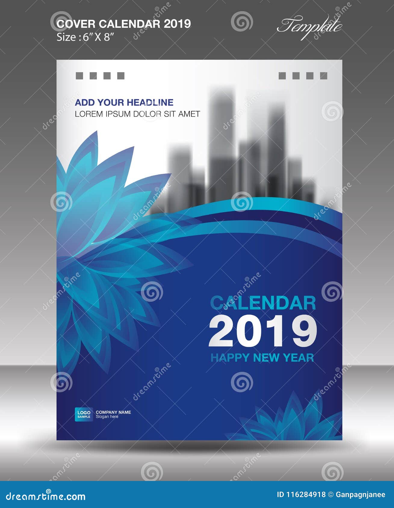 Couvrez Le Calendrier 2019 Pouce Vector-7 Vertical De La Taille 6x8 D'an Illustration de Vecteur ...