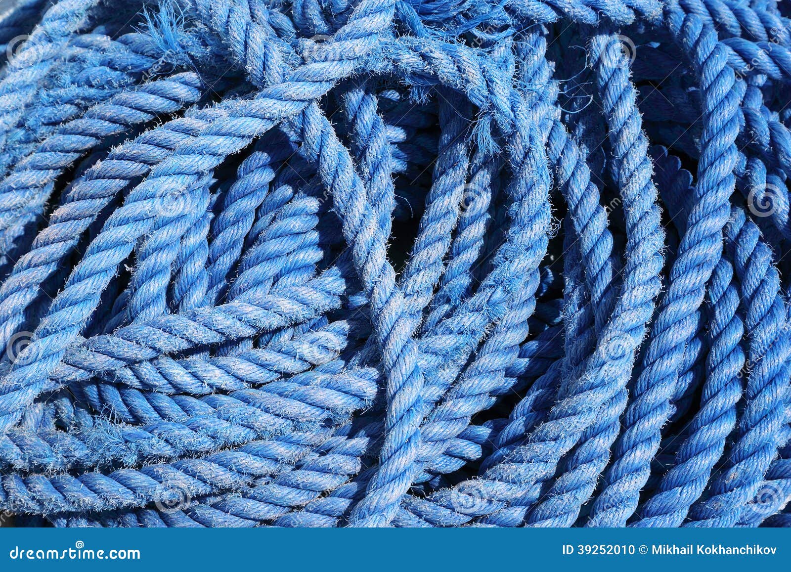 Cove of Blue Marine Rope Closeup Stock Photo - Image of marine, cord ...