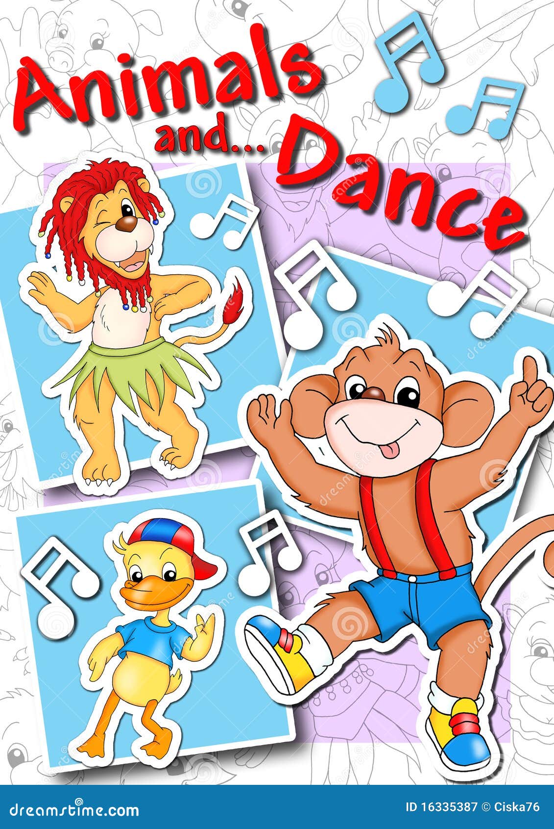 Cover - animals and dance stock illustration. Illustration of monkey ...