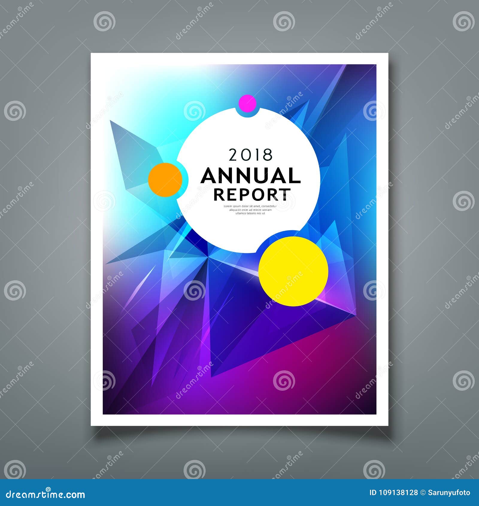 Cover Annual Report Abstract Blue Geometric Layout Design Stock Vector ...