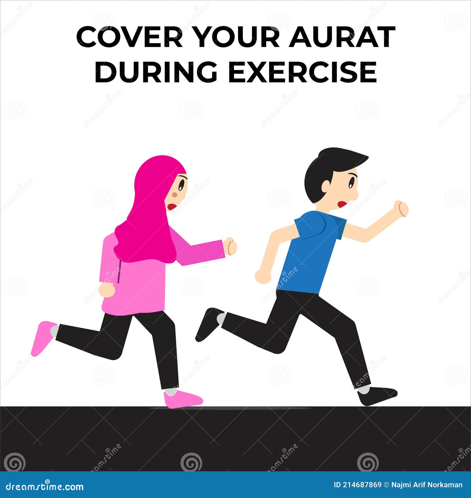 Cover Aurat while Exercise stock vector. Illustration of healthy ...