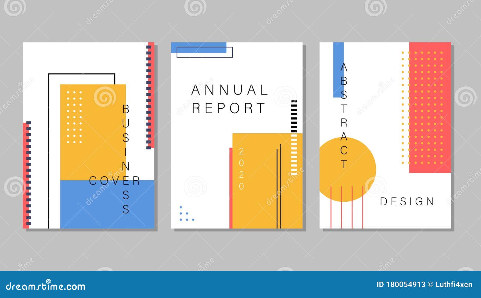 Set Bundle of Geometric Cover Designs for Annual Report, Brochures ...