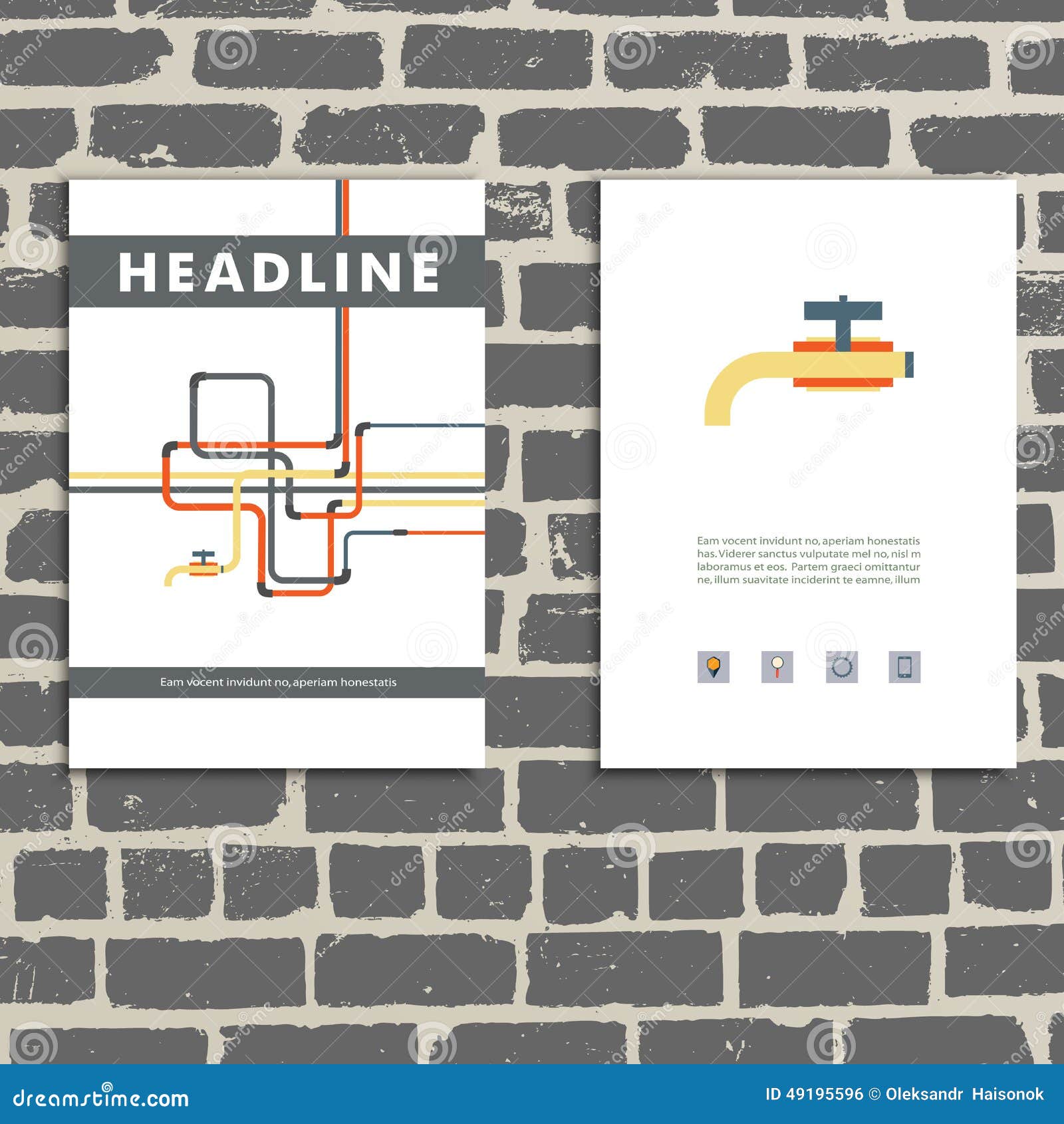 Output Of Water Pipes. Pipe For Water And Sewage. Pipe With Plugs ...