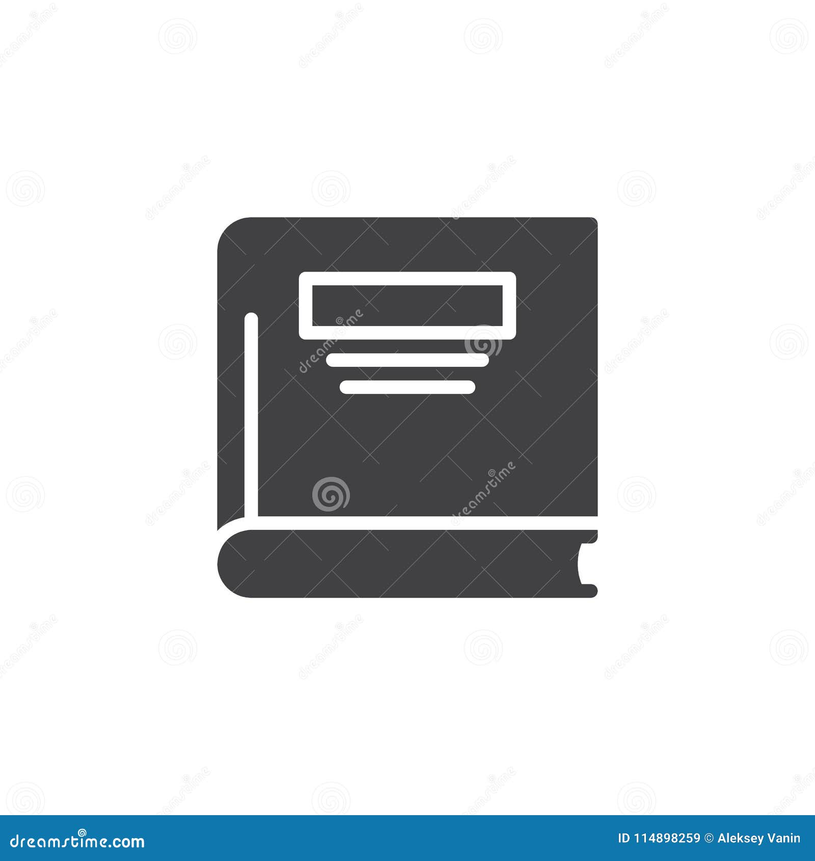 Cover book vector icon stock vector. Illustration of filled - 114898259