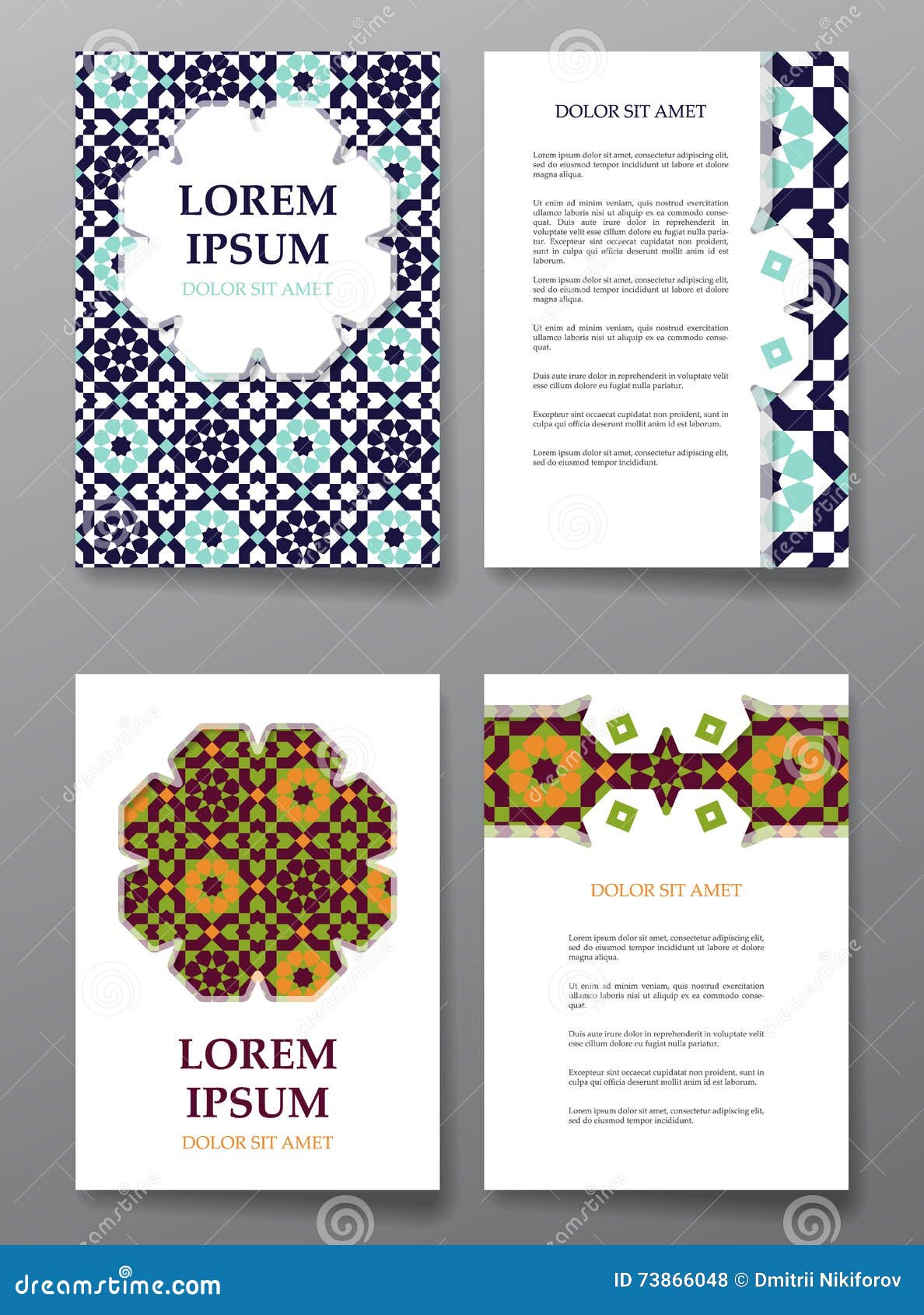 Cover Brochure Design. Arabic Traditional Decorative Elements. Stock ...