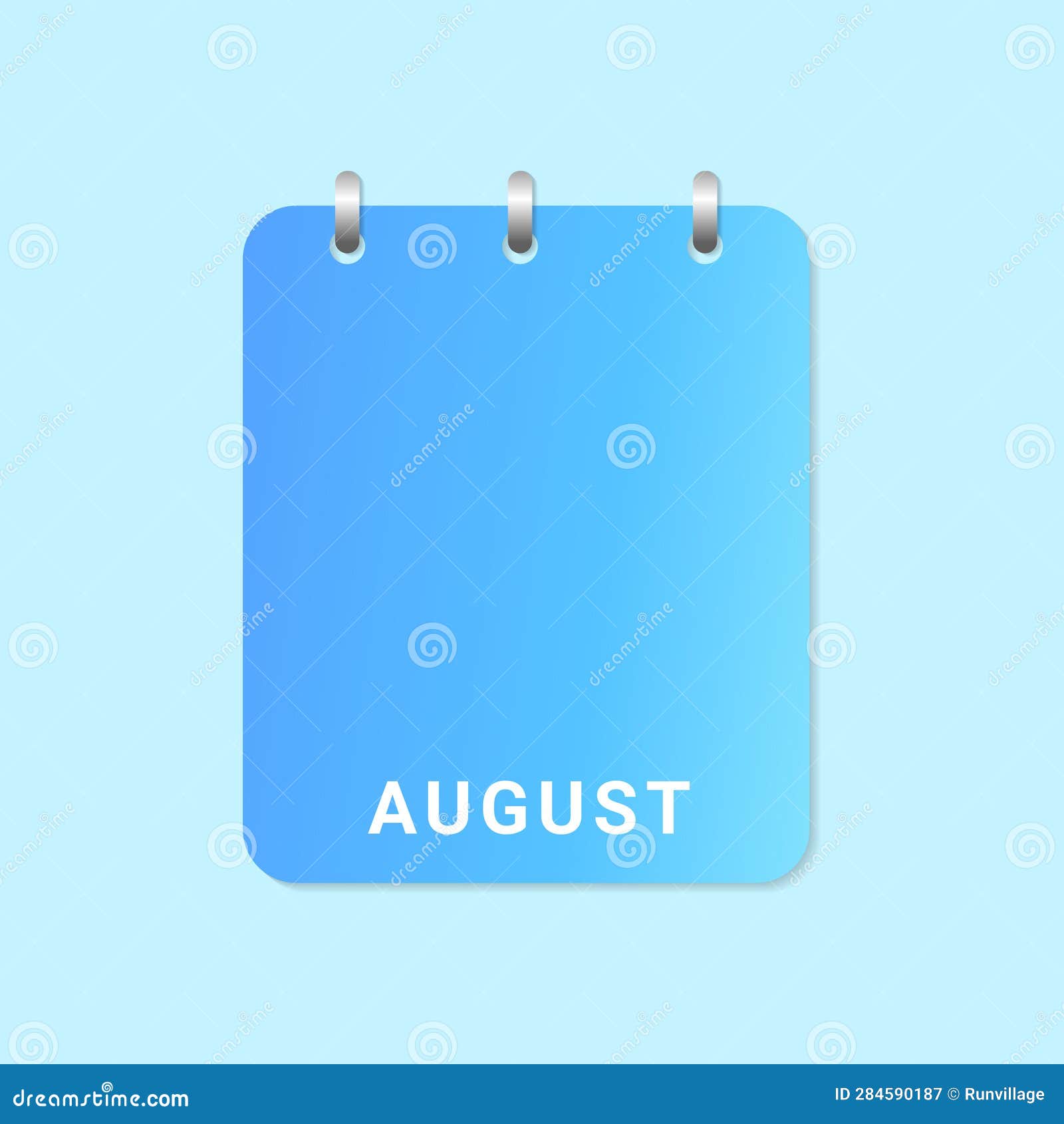 Cover daily Calendar of August Month on White Paper Note Stock Vector ...