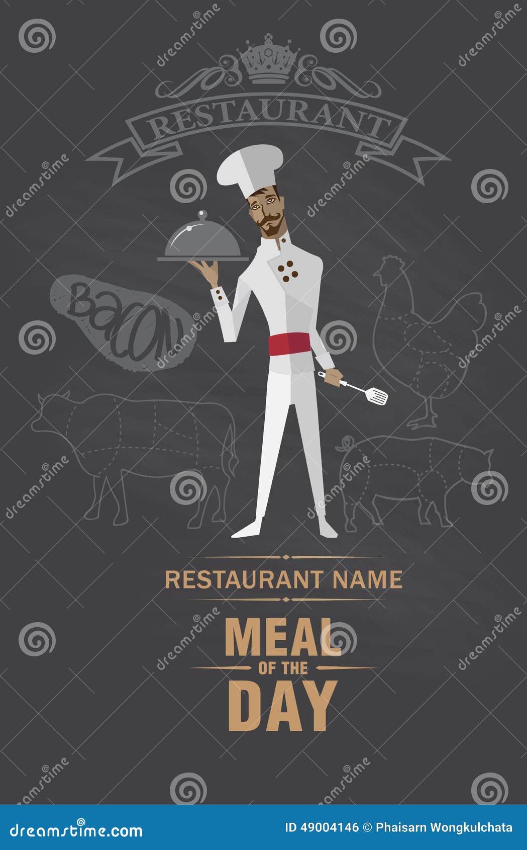 Cover Chef Restaurant Menu Design Stock Vector - Illustration of bistro ...